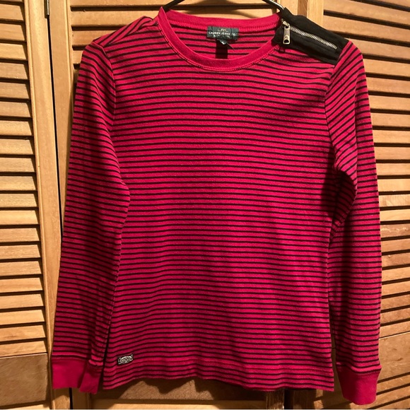 Lauren Ralph Lauren | Tops | Lauren Ralph Lauren Red Black Striped Top ...